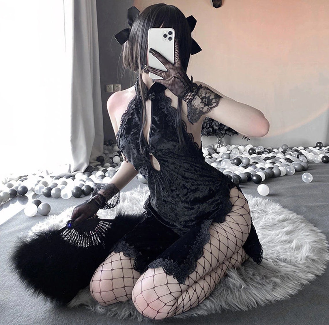 Sexy Anime Cosplay Costumes Gothic Asian Cheongsam Lace Etsy