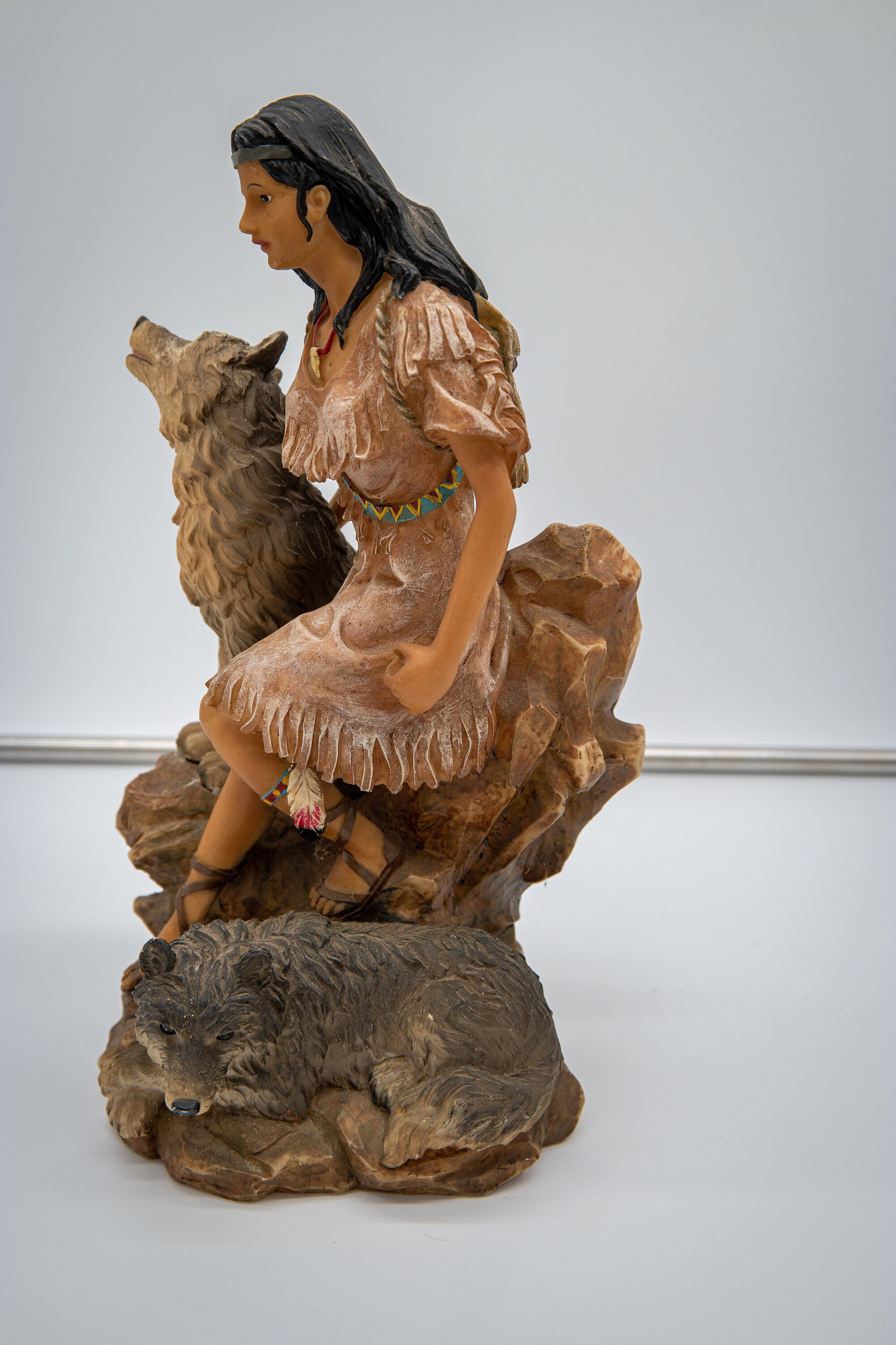 Vintage Native American Statues 13 Inches Tall Women Child | Etsy