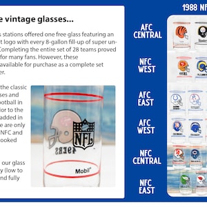 Vintage 1988 NFL Mobil Gas Station Glasses, Helmet Version - Etsy
