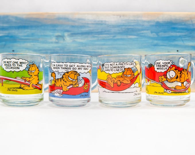 1970s Mcdonald's Garfield Characters, Glass Mugs - Etsy