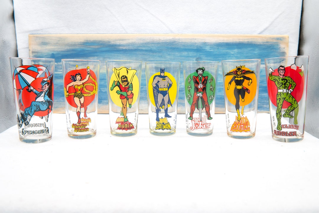 Vintage 1976 Pepsi Super Series DC Comics Superhero Drinking Glasses 2 ...