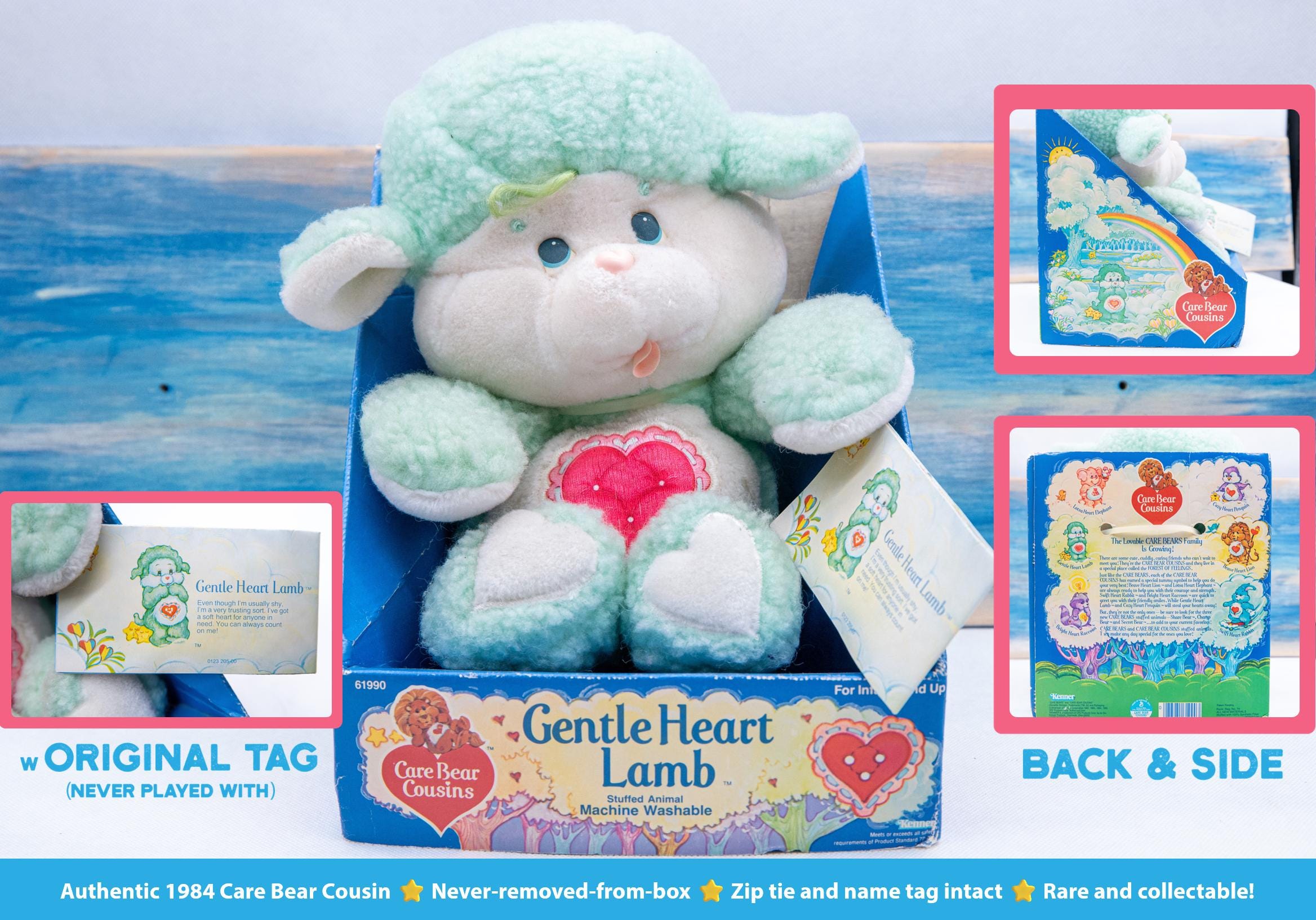 NEW in BOX Vintage 1983 Care Bear™ Plush Animals by Kenner® W Name Tags ...