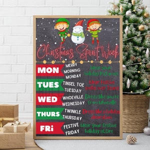 Christmas Spirit Week / Employee Appreciation / School Spirit Week ...