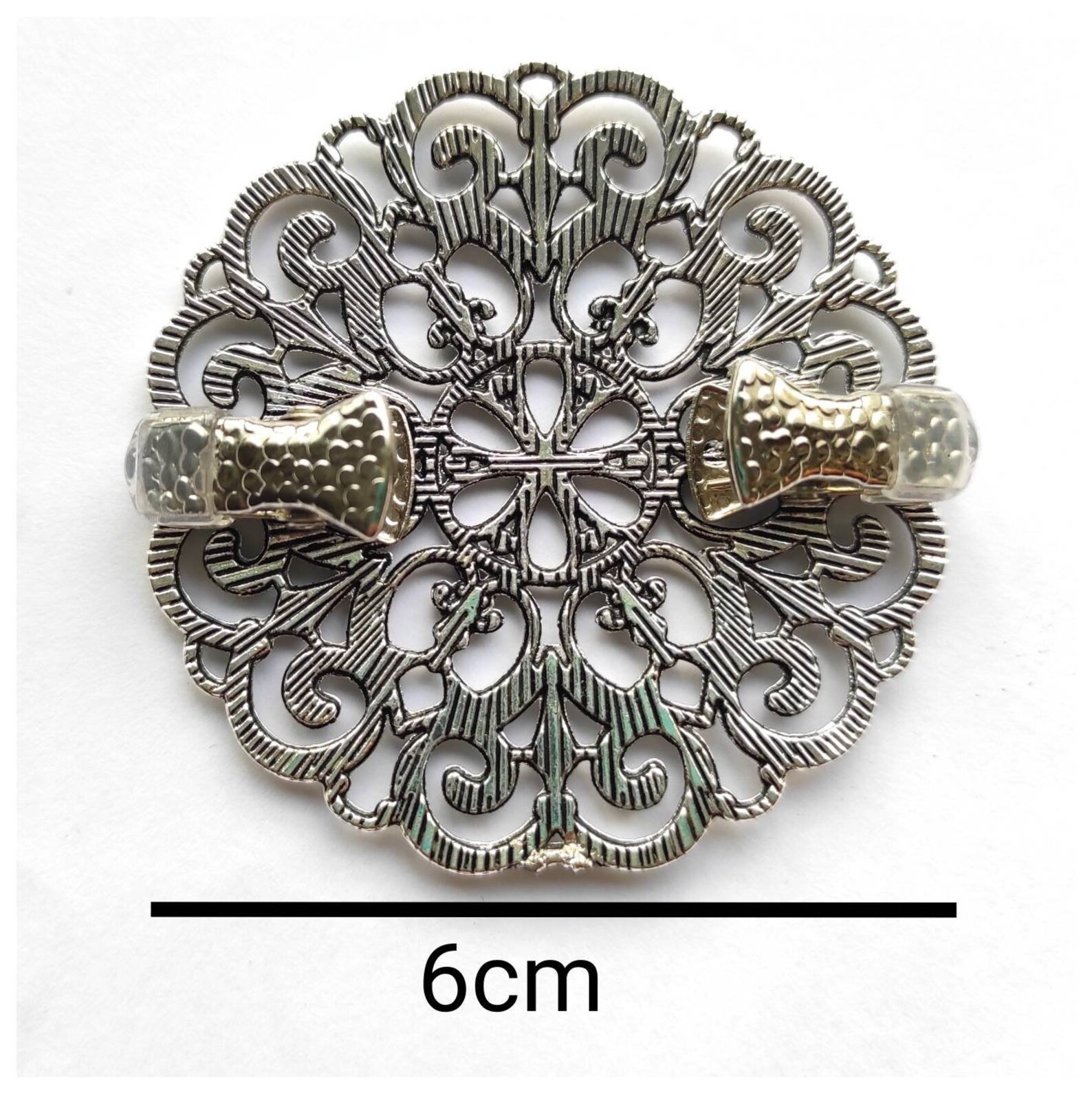 Jacket Clip Brooch, Cardigan Clasp Closure, Mandala Pin With Locket ...