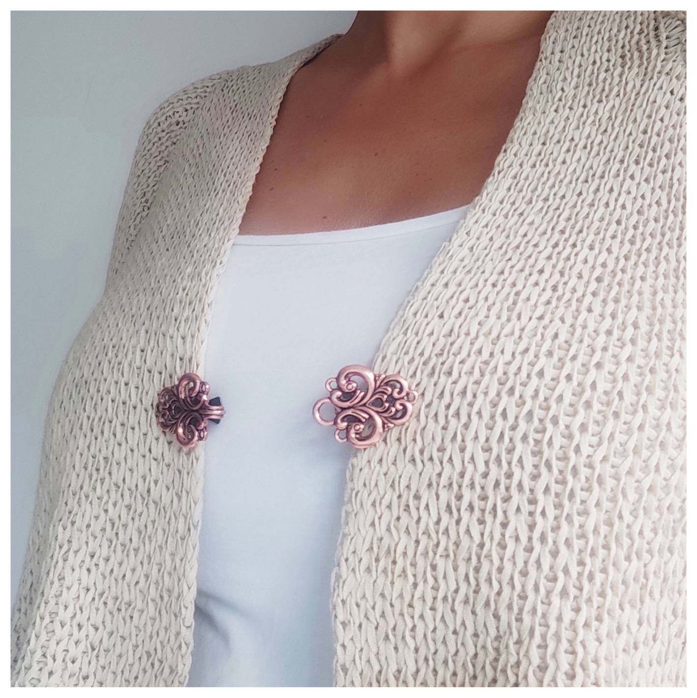 Clips for cardigans brass clip cardigan clasp cardigan - Etsy.de