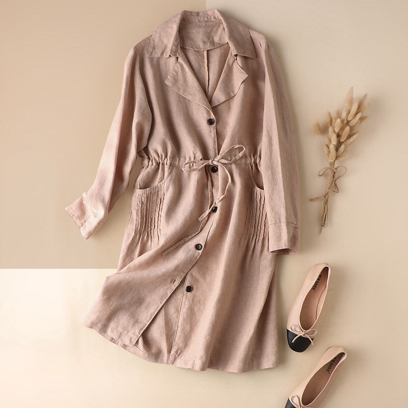 Simple Linen Long Sleeve Dress Coat Simple Linen Dress - Etsy