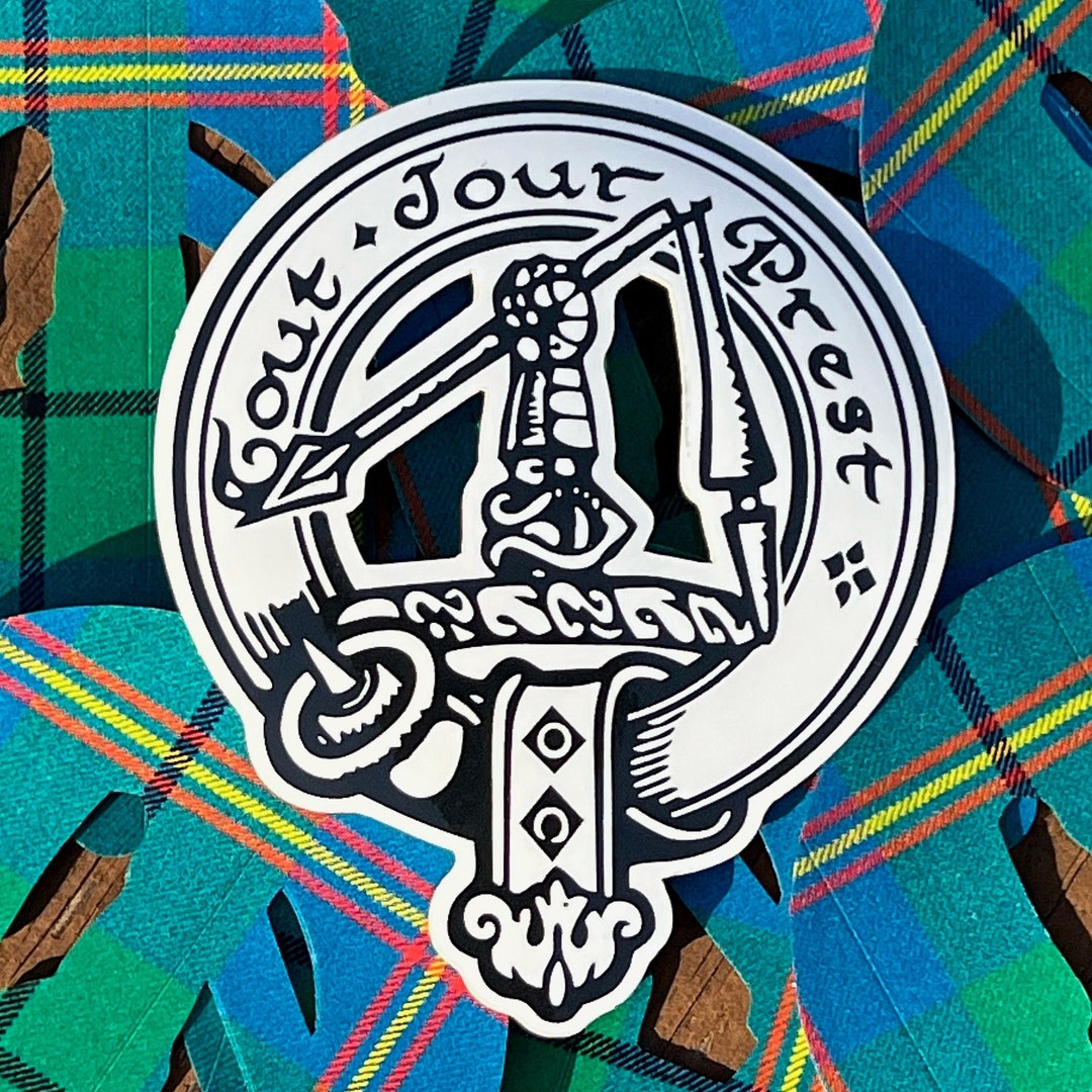 Clan Carmichael Crest Badge Sticker - TOUT JOUR PREST - (ships ...