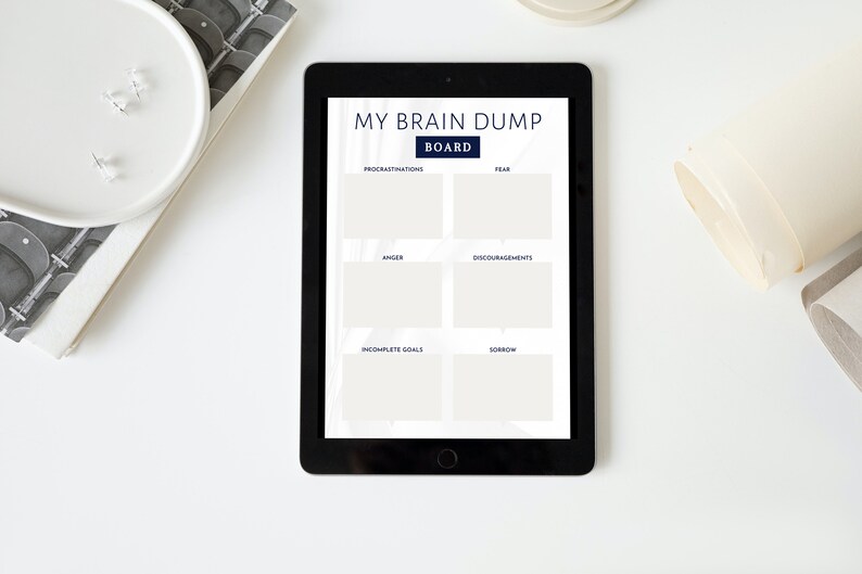 Brain Dump Board Worksheet Planner / Thoughts Organizer / Anxiety ...