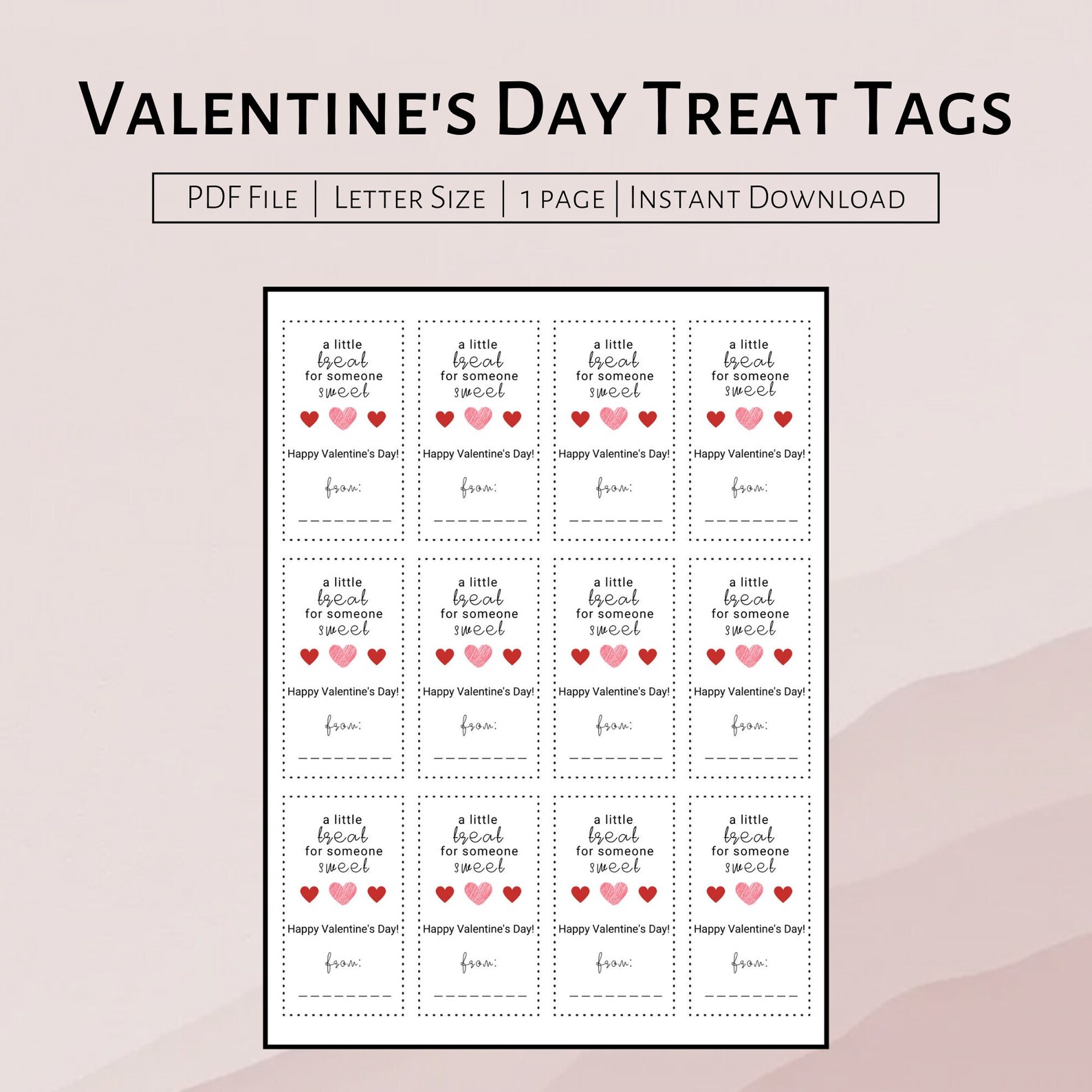 Valentine's Day Gift Treat Tags for Kids | Valentines Day Printable ...