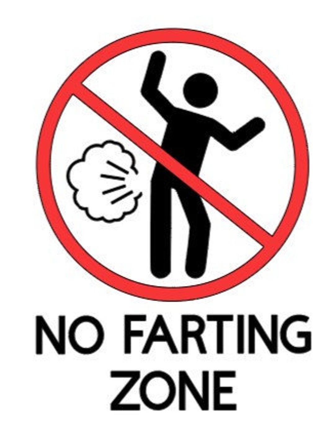 No Farting Zone Cut File SVG JPG File for Cricut, Silhouette - Etsy