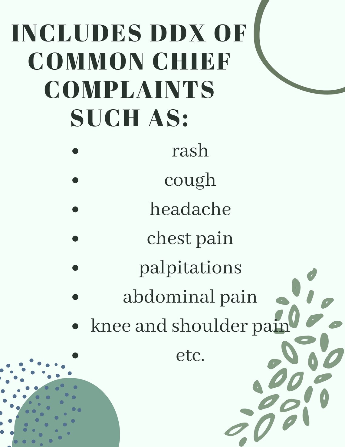 Best List of Differential Diagnosis for Common Chief Complaints ...