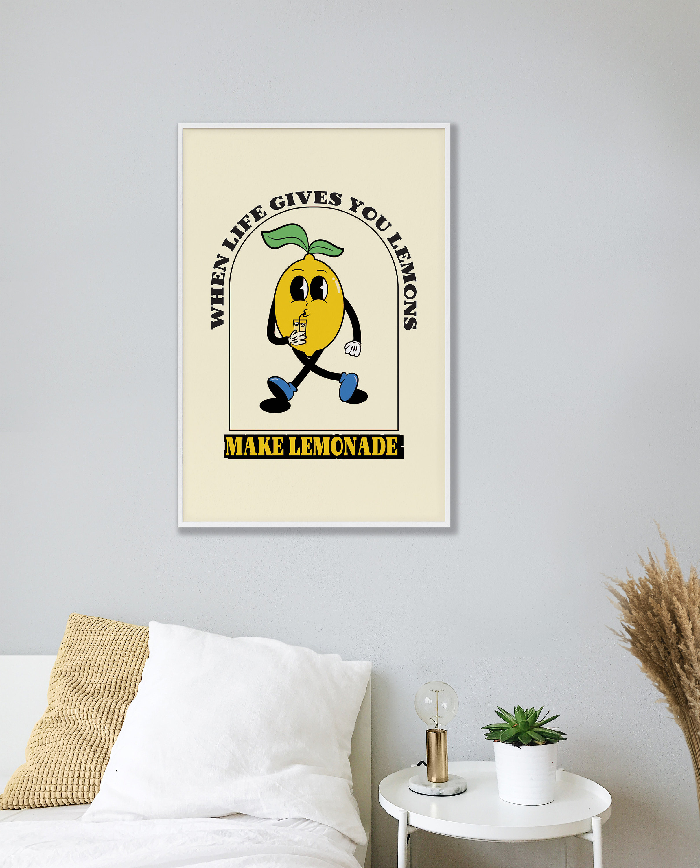 When Life Gives You Lemons Retro Wall Print, Trendy Wall Print, Digital ...