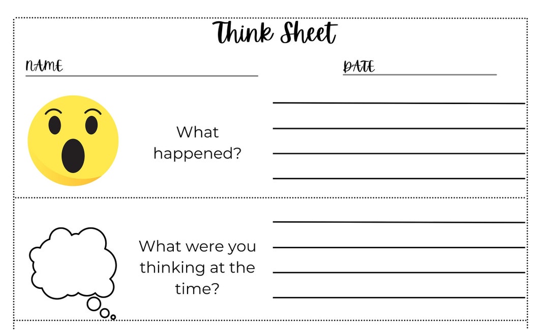 Elementary Think Sheet Restorative Questions (Instant Download) - Etsy