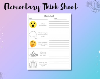 Lower Elementary Think Sheet - Restorative Questions - Etsy