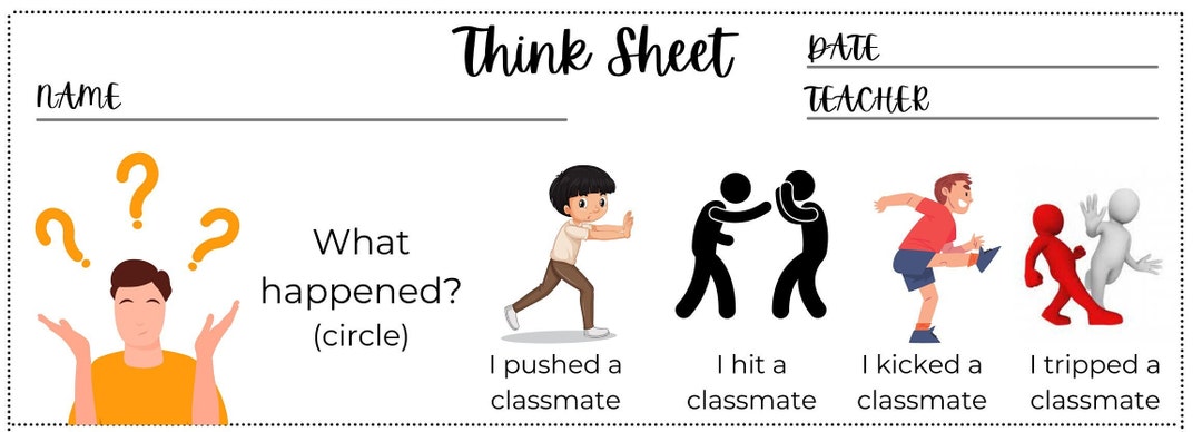 Lower Elementary Think Sheet Restorative Questions - Etsy Lower Elementary Think Sheet Restorative Questions - Etsy