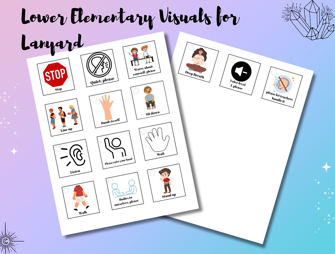 Lower Elementary Teacher Visuals for Lanyard - PRINTABLE - Etsy