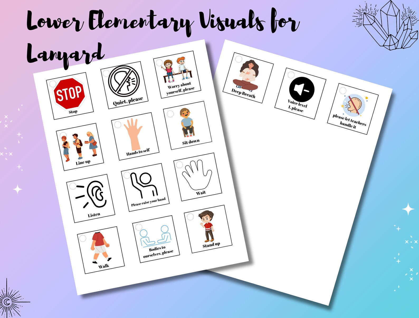 Lower Elementary Teacher Visuals for Lanyard - PRINTABLE - Etsy