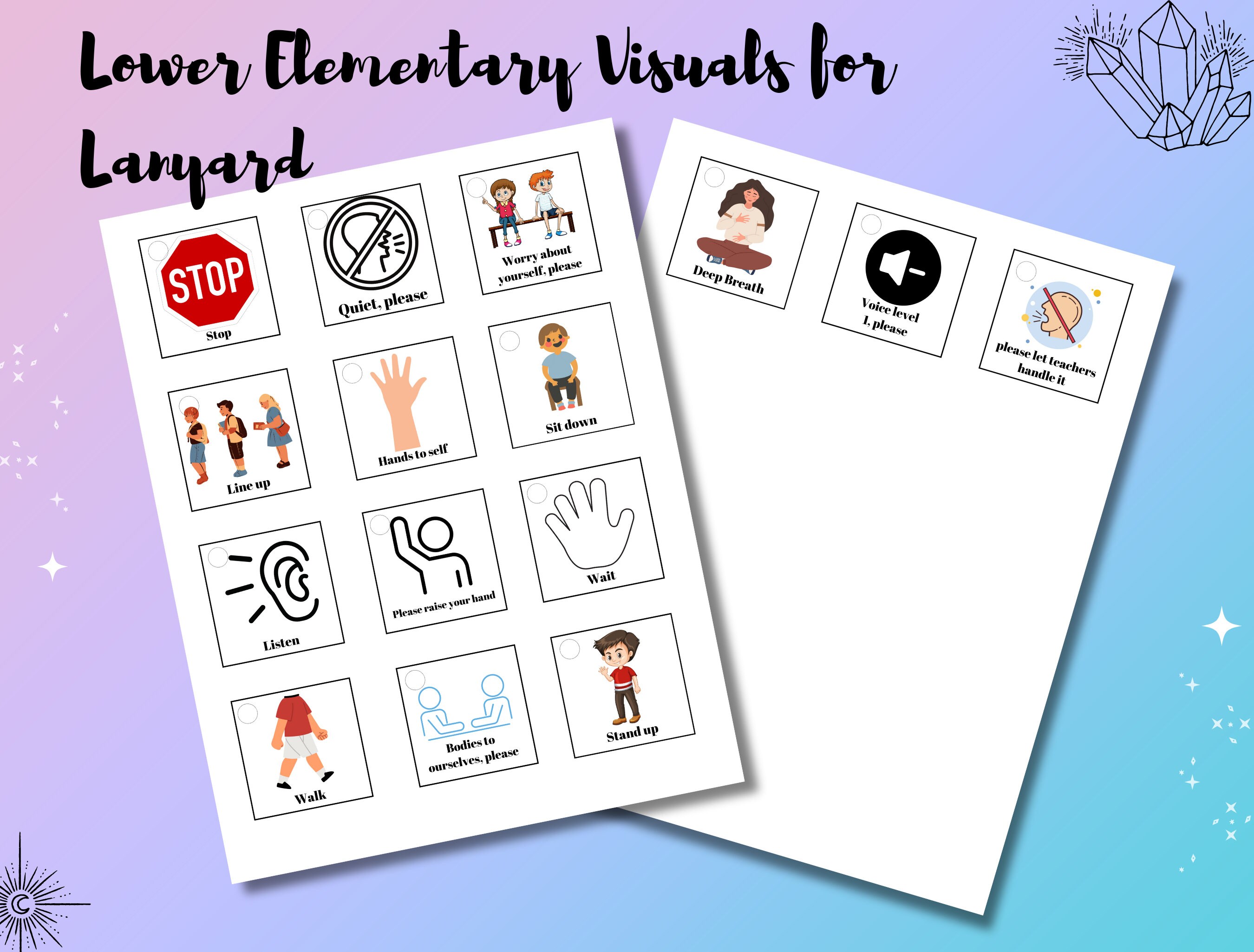 Lower Elementary Teacher Visuals for Lanyard - PRINTABLE - Etsy