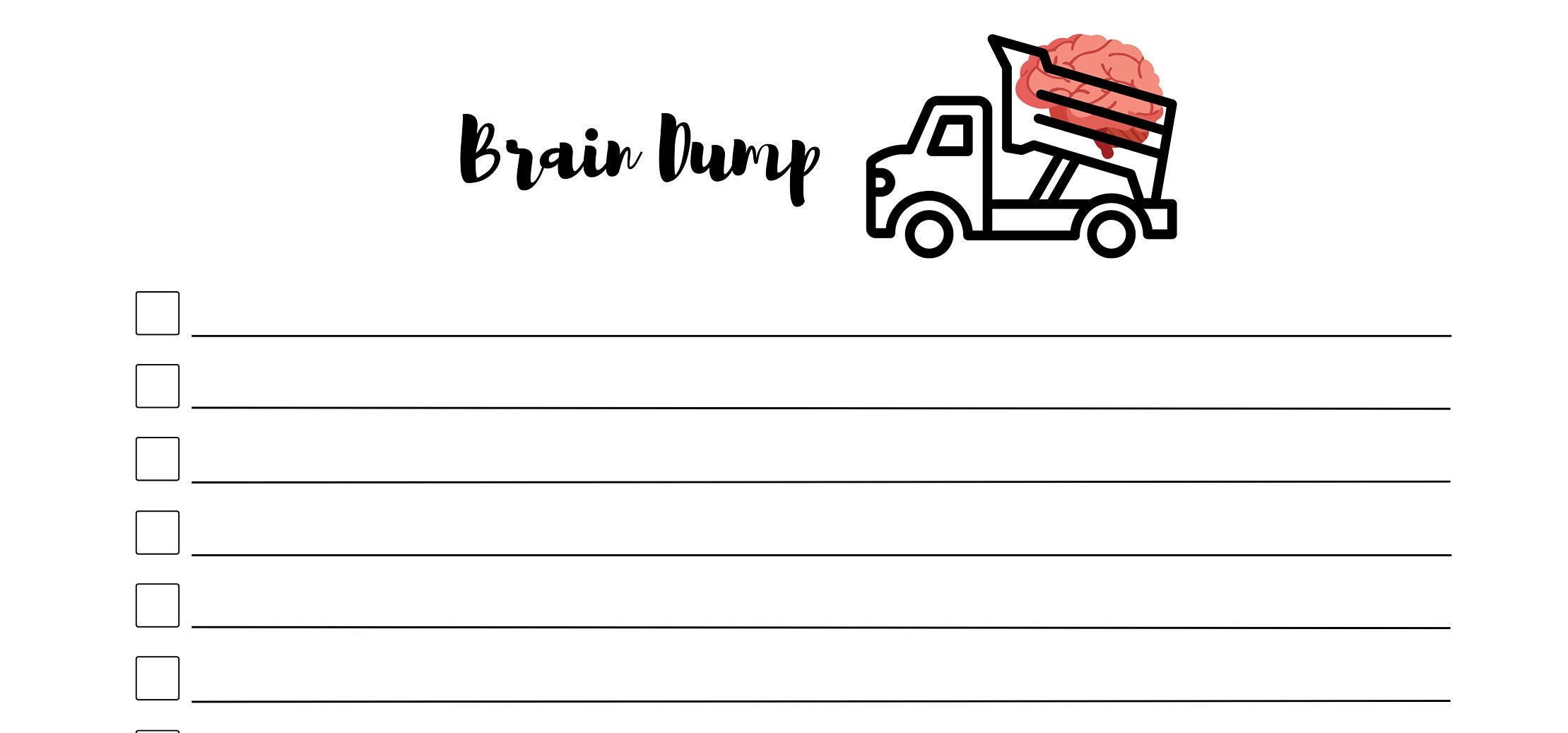 Brain Dump Checklist - PRINTABLE - Etsy