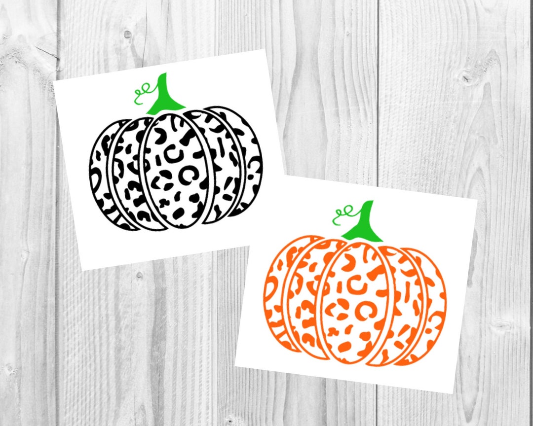 Leopard Print Pumpkin Vinyl Decal Pumpkin Decal Fall - Etsy