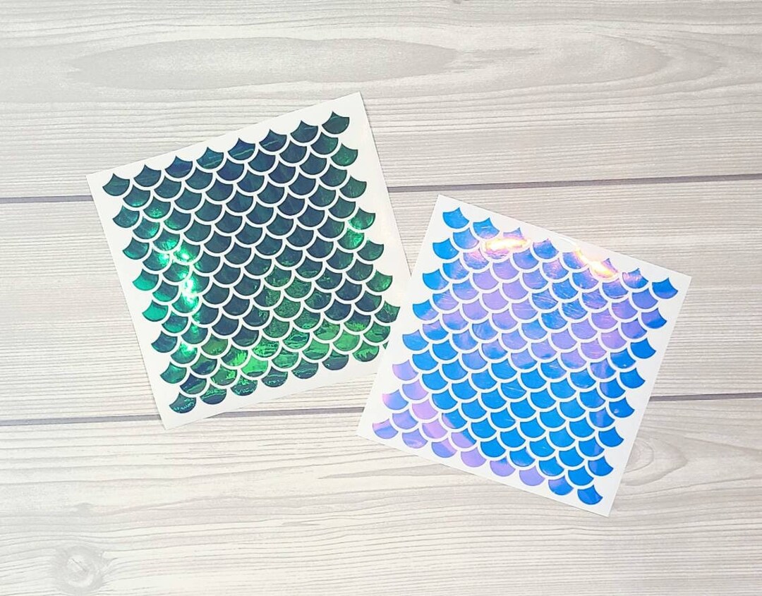 Holographic Mermaid Scales Vinyl Decal Sheet Mermaid Print Mermaid ...
