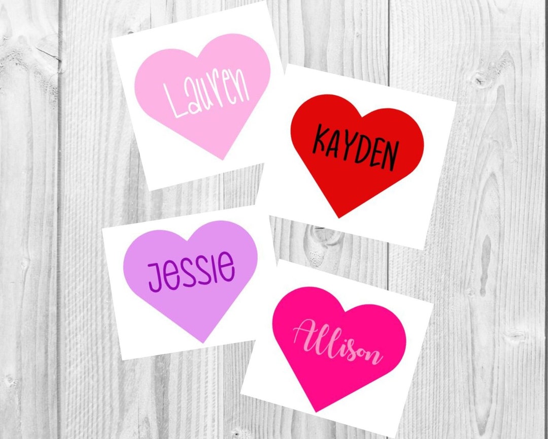 Personalized Heart Decal With Name Valentine's Decal Heart Name Decal ...