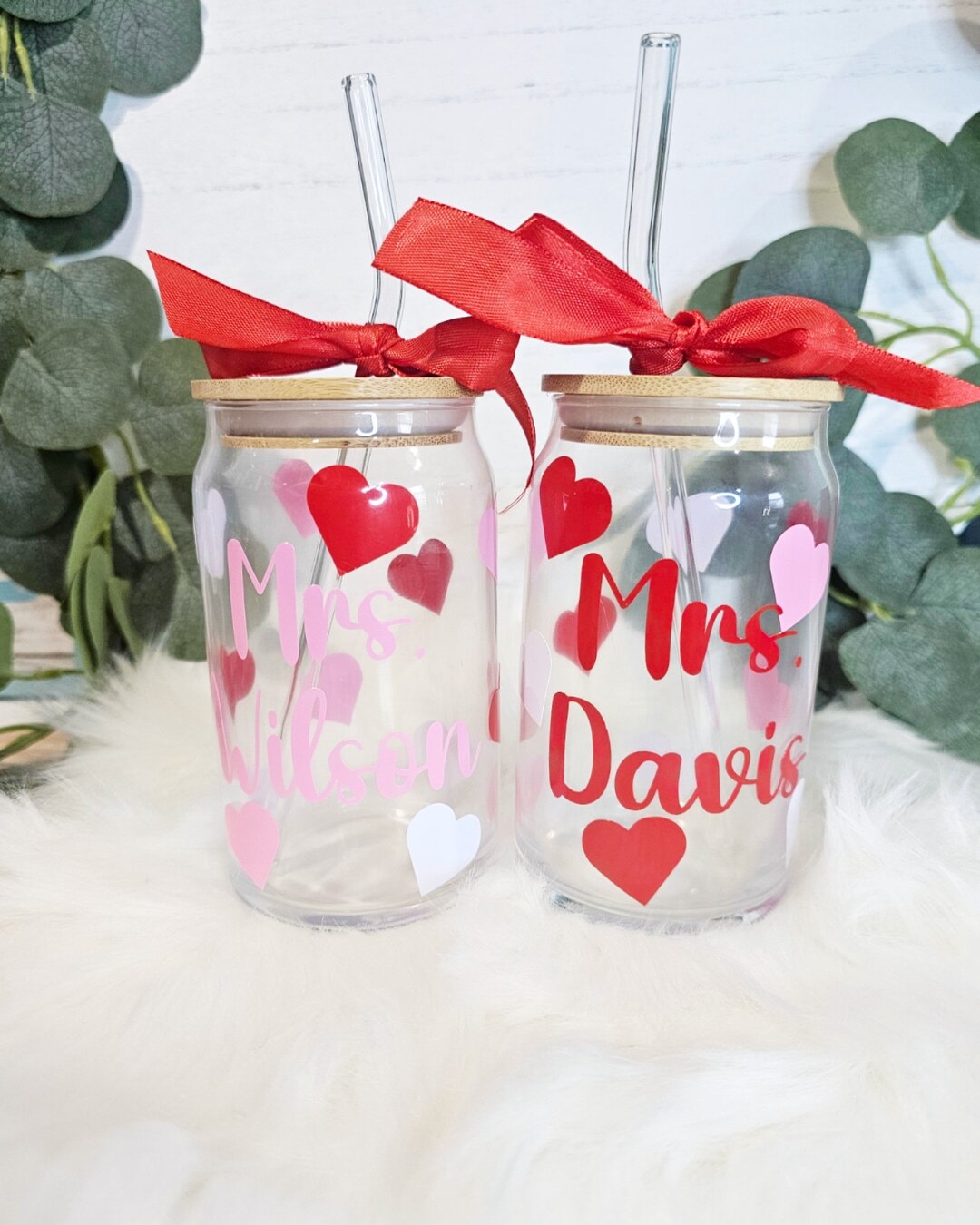 Personalized Teacher Valentine's Day Beer Can Glass, Valentines Gifts ...