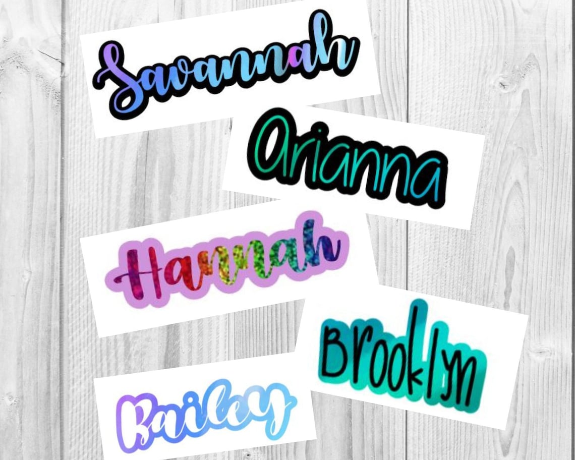 Holographic Two Toned Name Decal Personalized Name Decal | Etsy