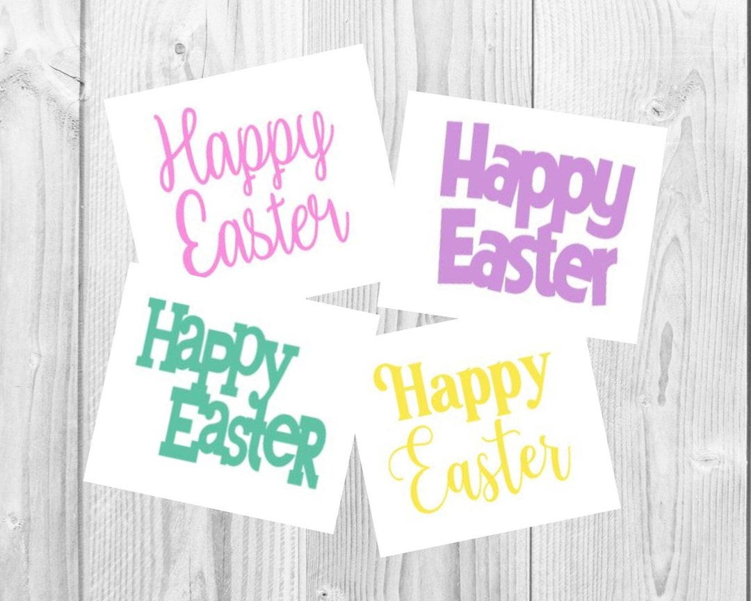 Happy Easter Vinyl Decal Easter Decal Happy Easter Label Happy Easter ...
