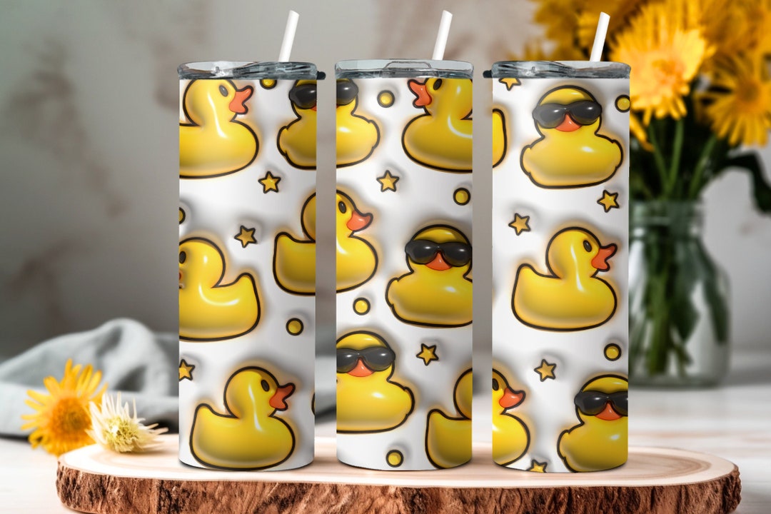 Rubber Ducks Puff Inflated 3D Tumbler 20oz Skinny Tumbler 3D Tumbler ...