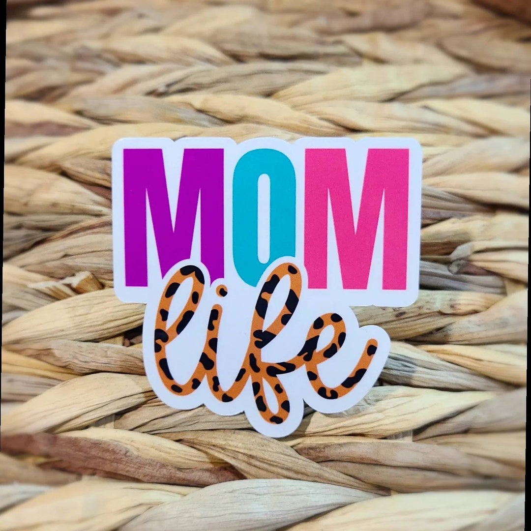 Leopard Print Mom Life Peel and Stick Sticker Mom Life Mama Sticker ...