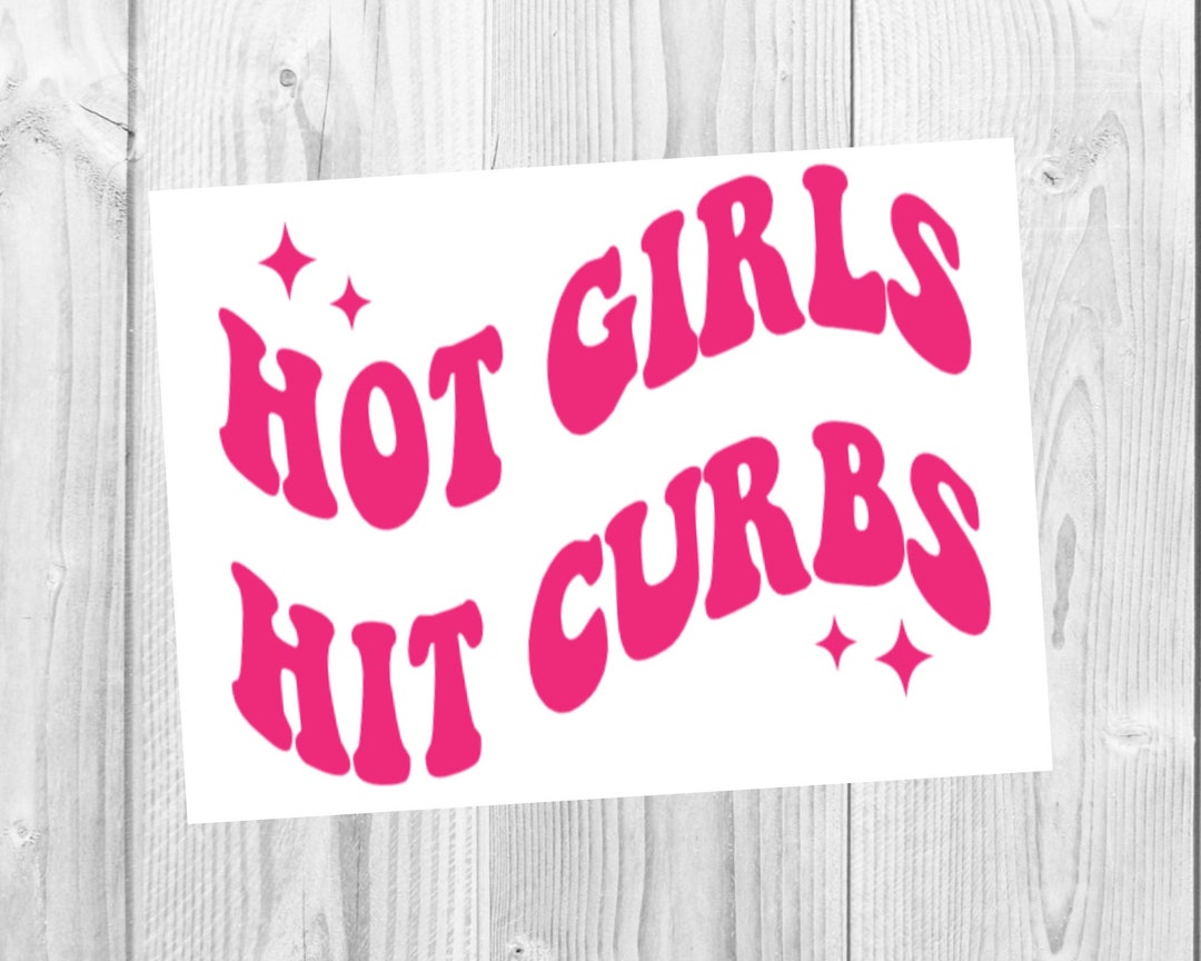 Retro Hot Girls Hit Curbs Decal Funny Car Decals Funny Car Stickers ...