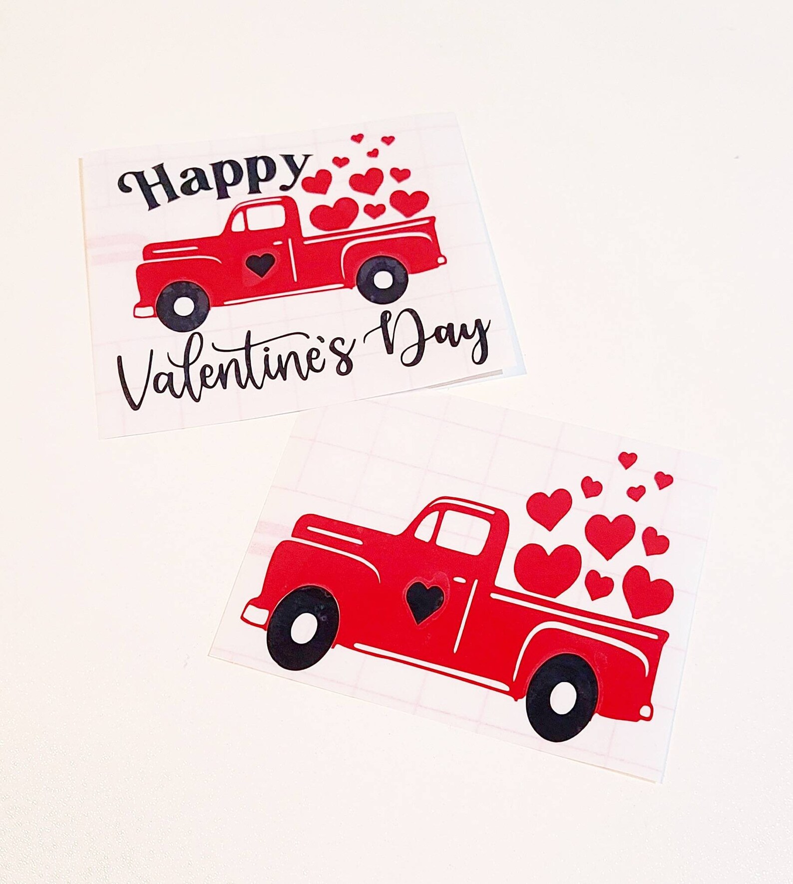 Red Valentine Truck With Hearts Vinyl Decal Farmhouse Truck | Etsy