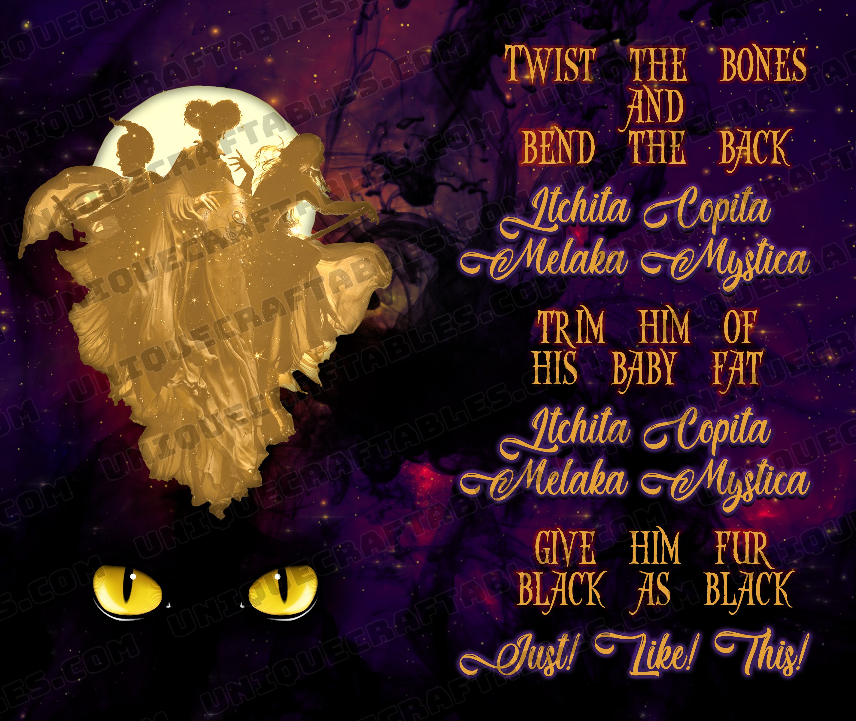 Hocus Pocus Cat Spell Tumbler Perfect for Halloween - Etsy