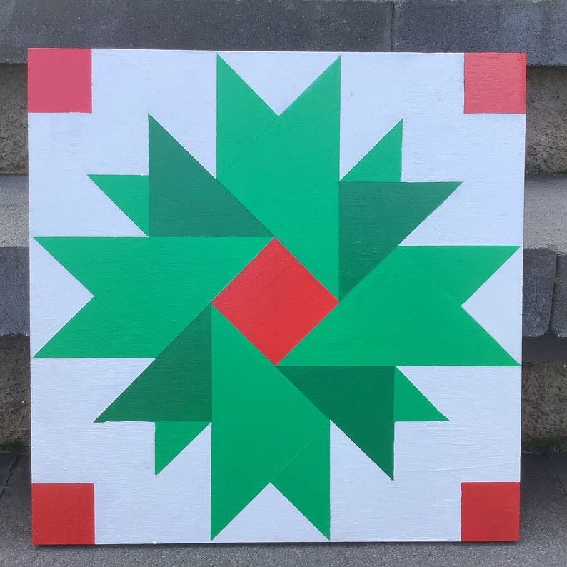 Barn Quilt, Christmas Barn Quilt, Christmas Decor, Home Decor. Wreath ...