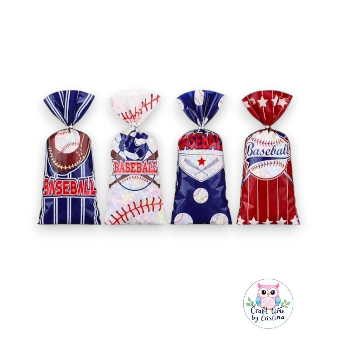 Baseball Cellophane Bags, Rookie of the Year Treat Bags, Baseball Treat ...