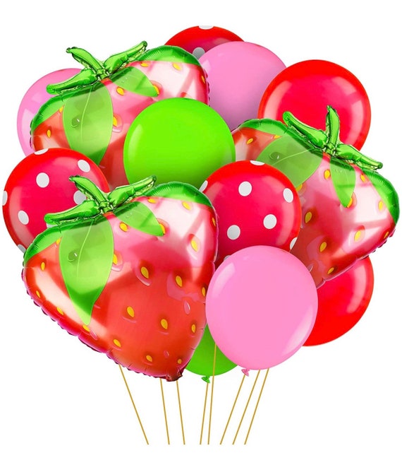 Set of 33 Strawberry balloons, Strawberry Shortcake, ONE Birthday ...