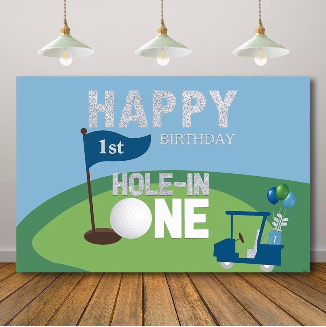 Hole in One First Birthday, Golf Backdrop, Hole in One Birthday, Golf ...
