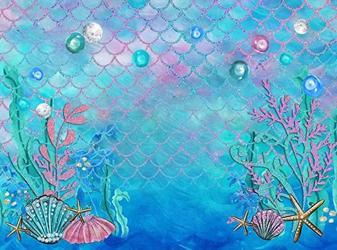 Mermaid Backdrop, Mermaid Party, Mermaid Birthday, Mermaid Treat Bags ...