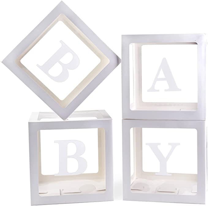 White Transparent BABY Boxes, Baby Shower Decorations, Gender Reveal ...
