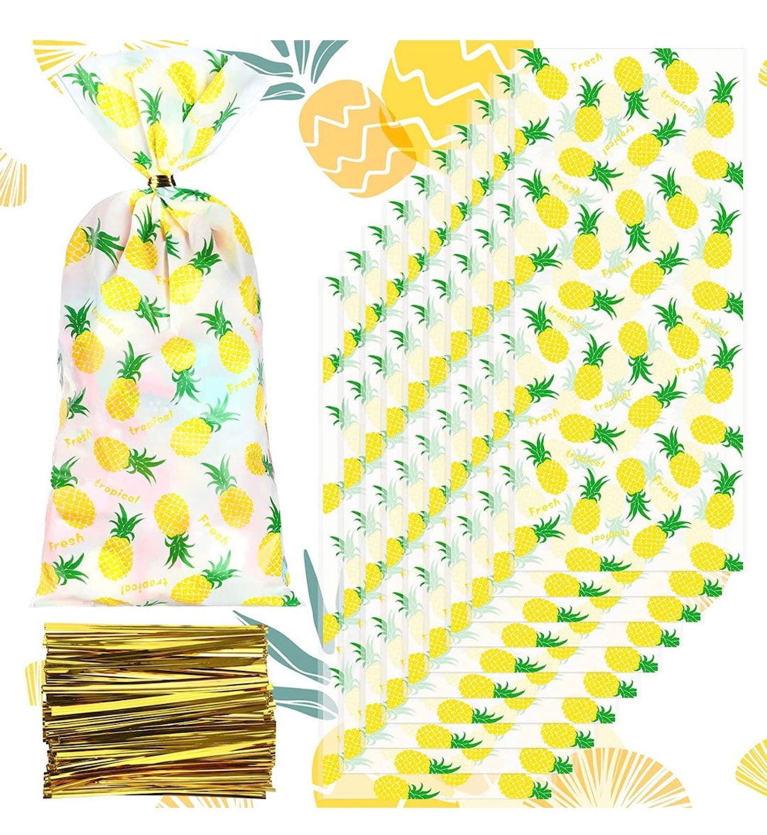 Pineapple Theme Party Treats Bags, Pineapple Party, Pineapple Candy ...