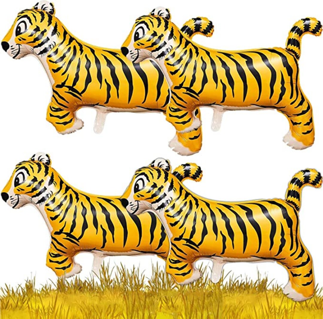Tiger Balloon, Tiger Mylar Balloon, Safari Baby Shower, Wild One ...