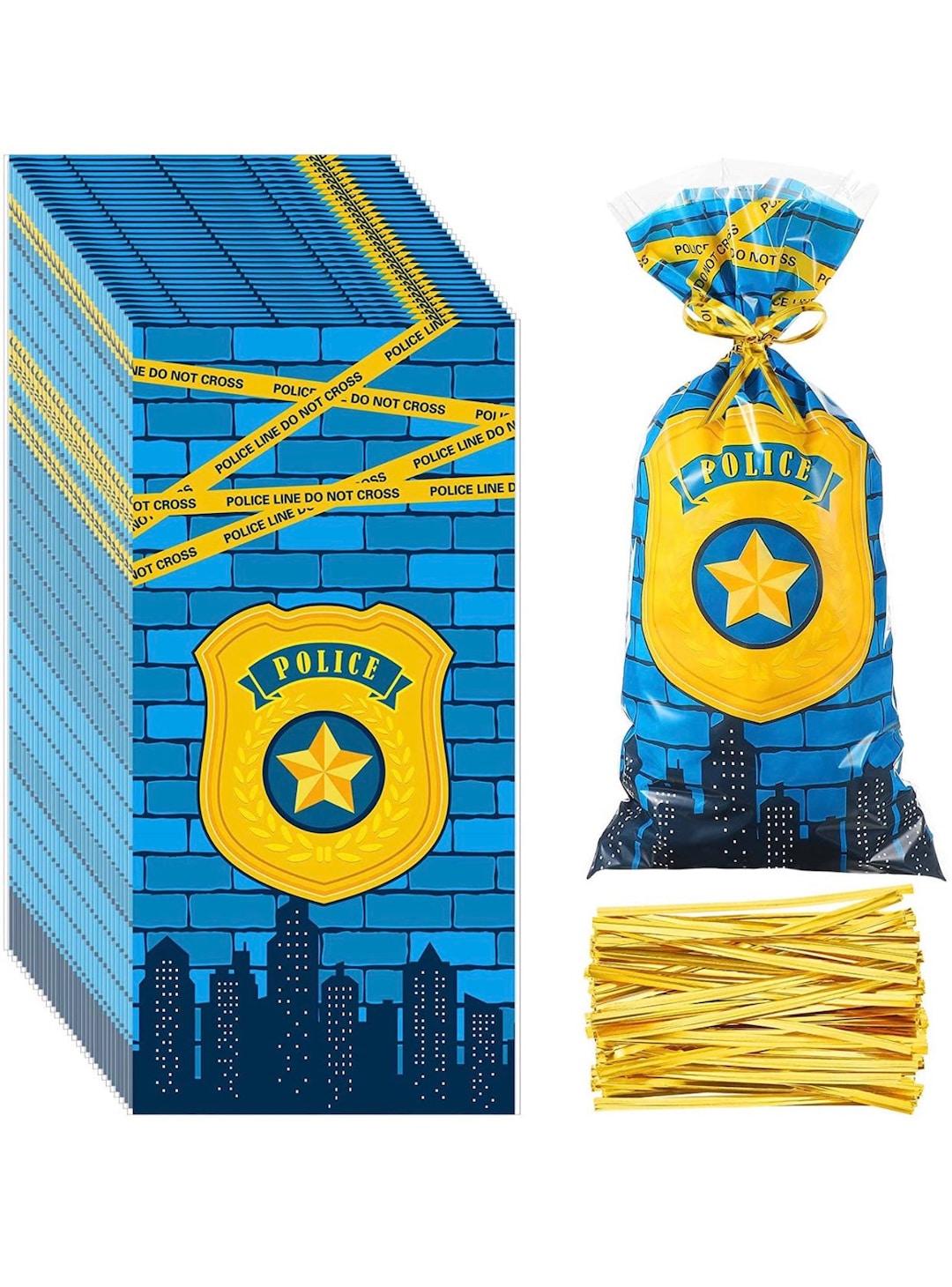 Police Treat Bags, Police Favor Bags, Police Birthday, Police Party ...