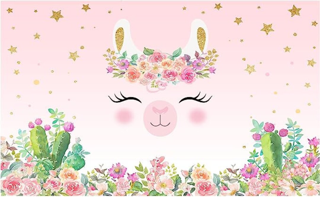 Whole Llama Fun Backdrop, Whole Llama Fun Party, Llama Backdrop, Llama ...
