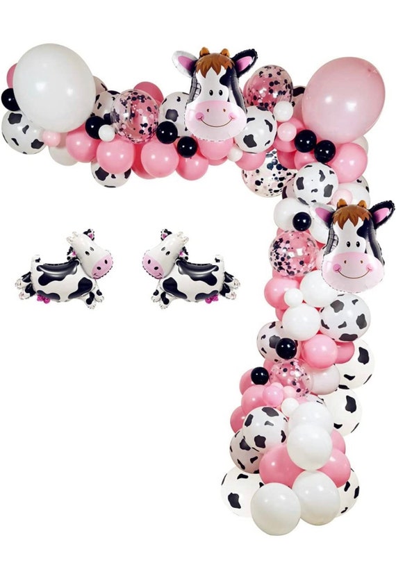 Cow Balloons garlands Bundle, holly cow, Cow Party Balloons, Farm Theme ...