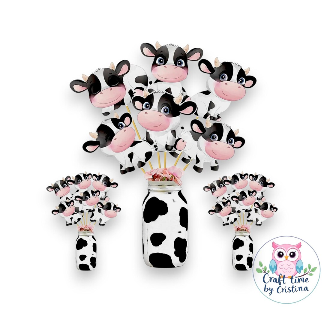 Cow Centerpieces, Cow Party Decorations, Cow Birthday, Cow Birthday ...