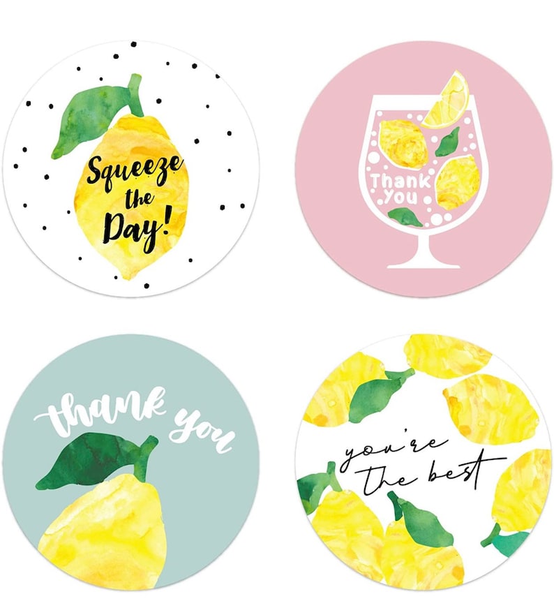 Lemon Stickers, Lemon Party, Lemon Birthday, Lemonade Stickers, Pink ...