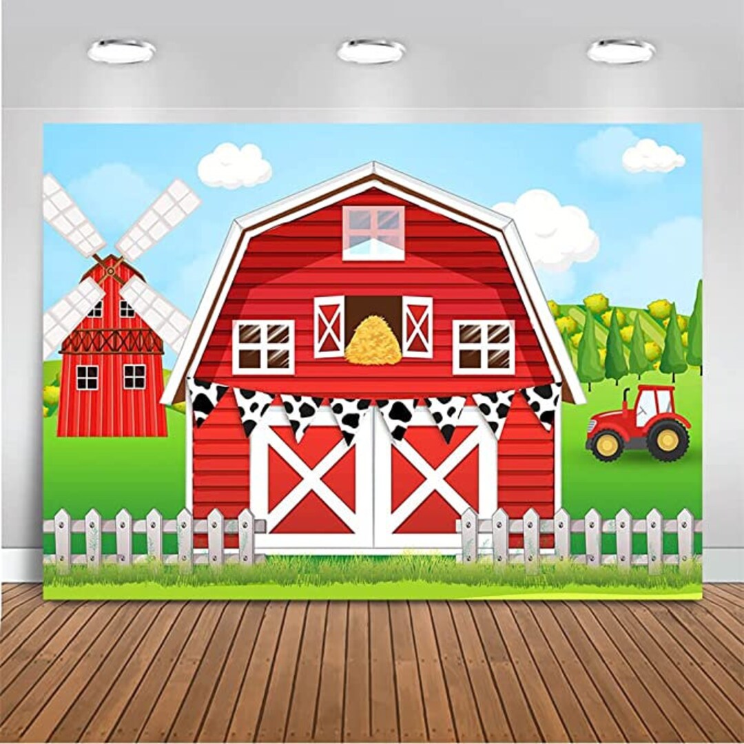 Down on the Farm Backdrop, Farm Backdrop, Down on the Farm Party, Farm ...