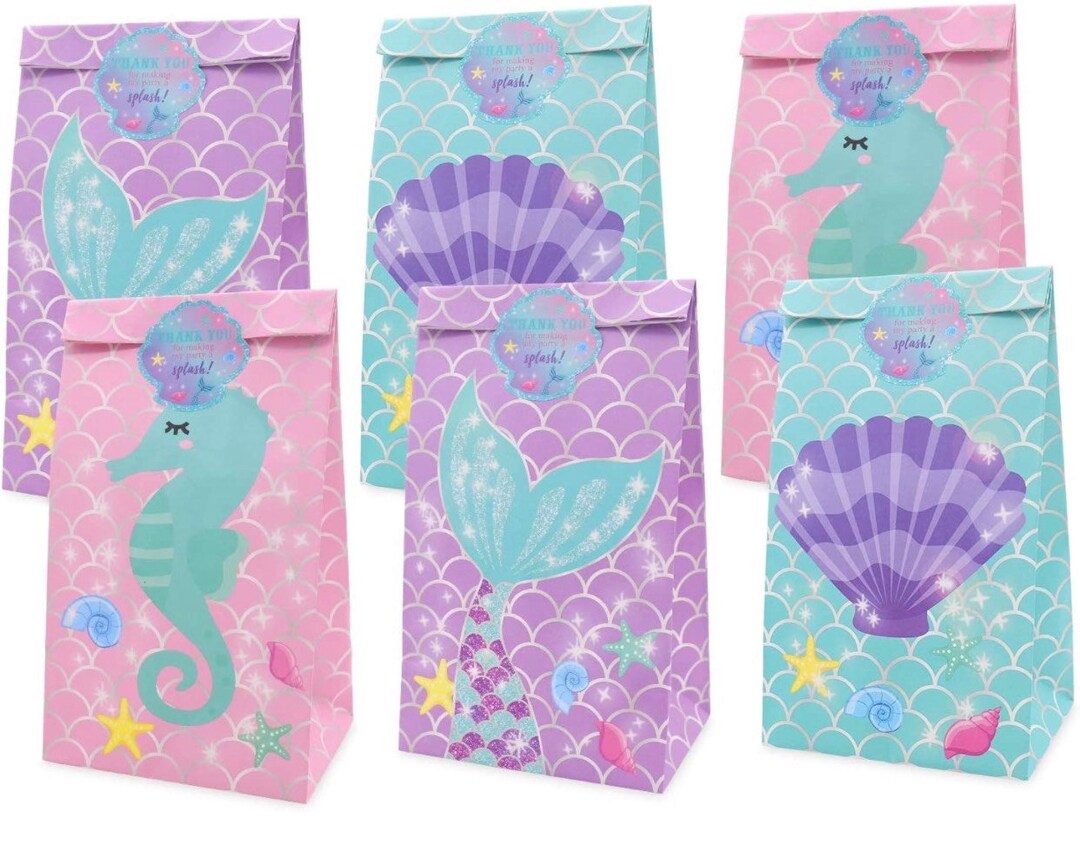 Mermaid Gift Bags, Under the Sea Gift Bags, Mermaid Birthday, Mermaid ...