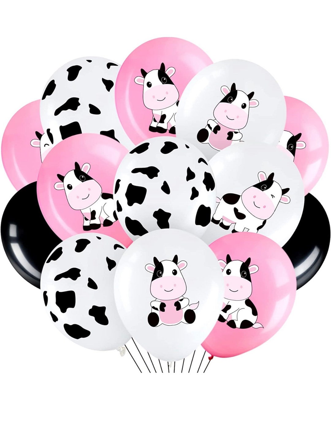6 Pack Cow Balloons Bundle, Holly Cow, Cow Party Balloons, Farm Theme ...